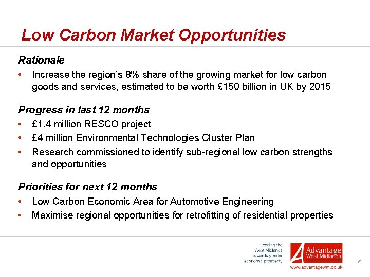 Progress and Priorities Sustainable Development the low carbon