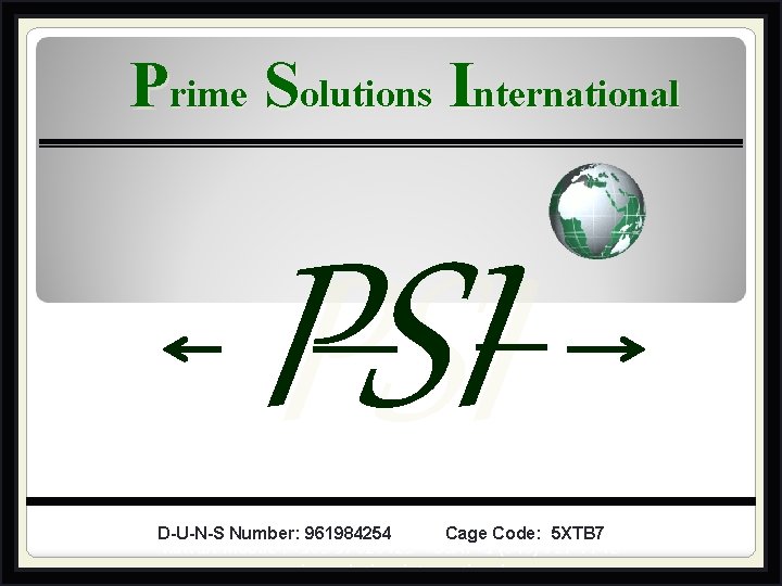 Prime Solutions International PSI Email infoprimesolutionsinternational ...