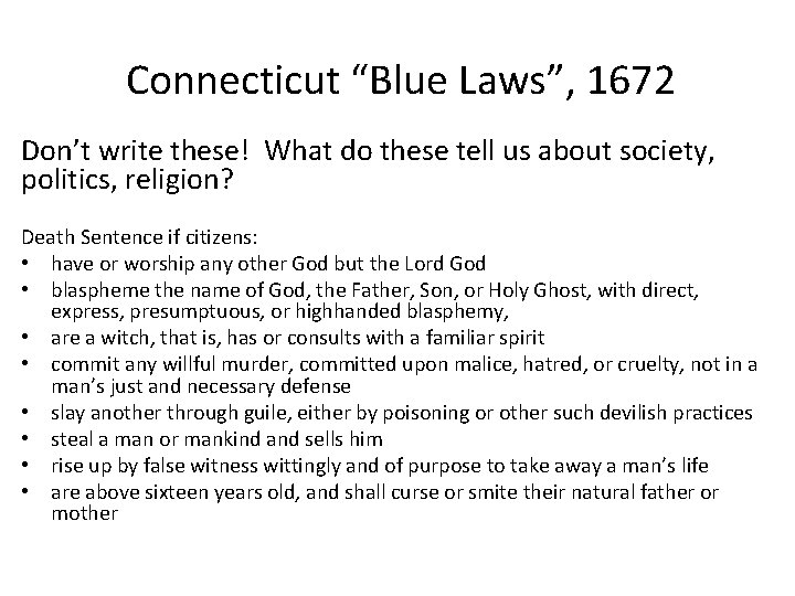 Northern and Middle Colonies Essential Questions What factors