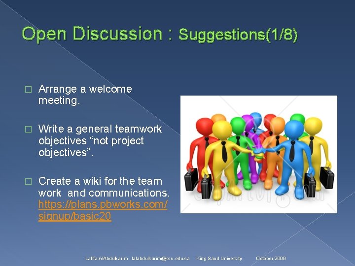 Team Work Less about ME More about WE