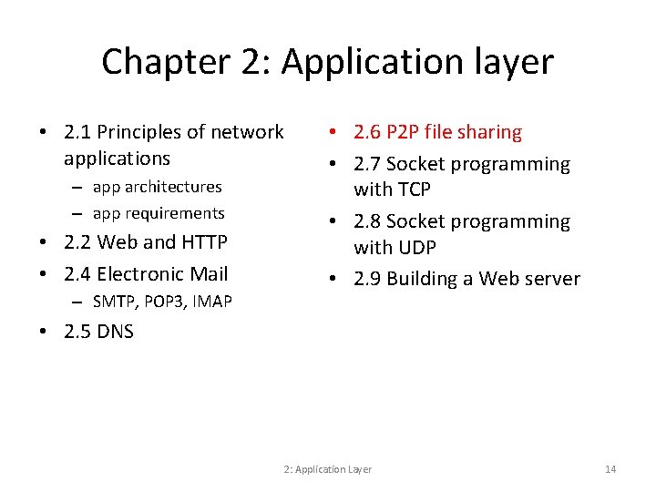 Chapter 2 Application layer 2 1 Principles of