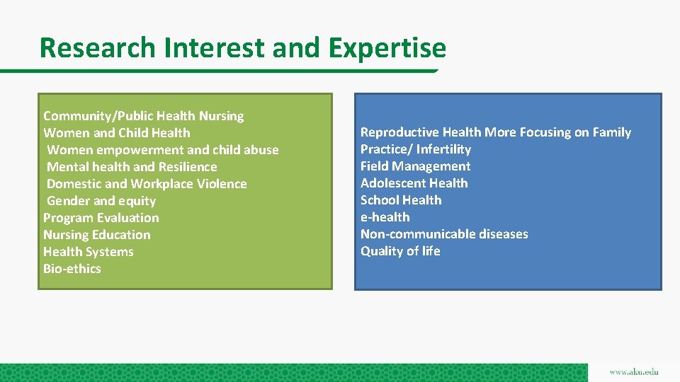 School of Nursing and Midwifery Public Health Stream