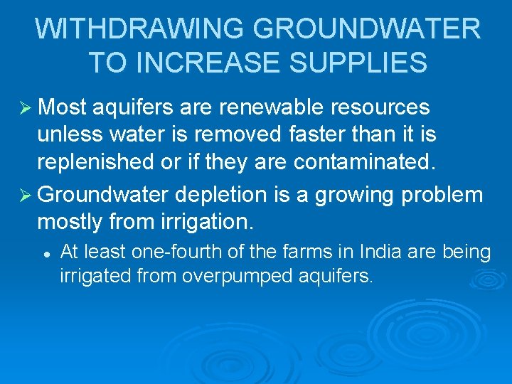 Chapter 14 Water WATERS IMPORTANCE AVAILABILITY AND RENEWAL