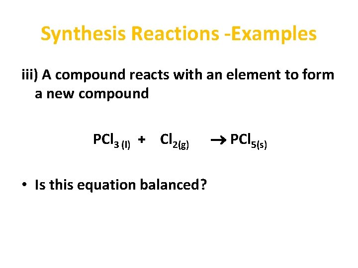 Chapter 4 4 2 Types of Chemical Reactions