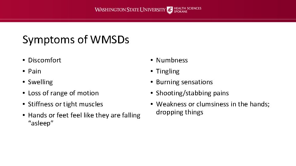 Office Ergonomics Department of Environmental Health Safety Overview