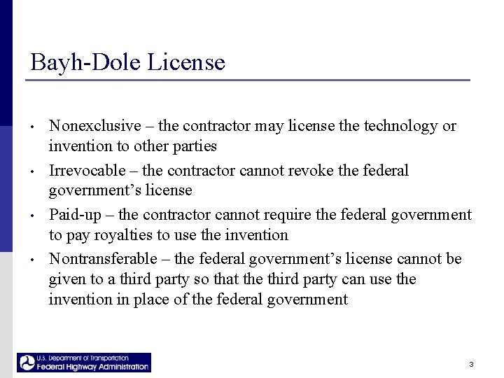 Overview of BayhDole Act and Data Rights under