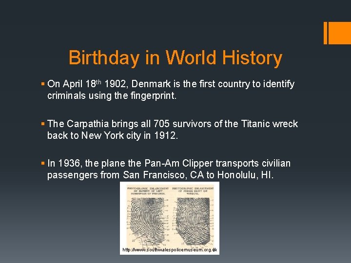 My Birthday in History Eric Hertel April 18