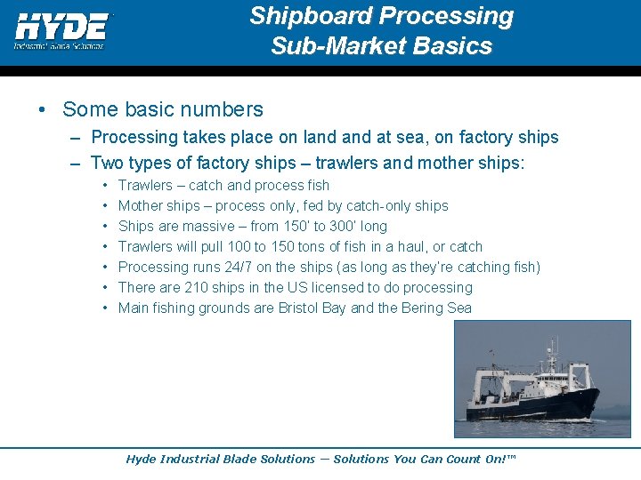 Fresh Seafood Processing Blade Training Module Hyde Industrial