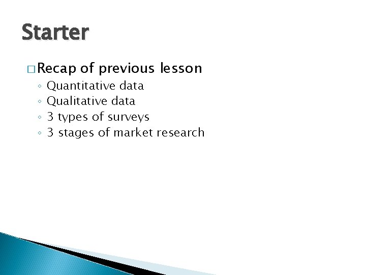 Marketing Year 11 Business Studies Learning Objectives Understand