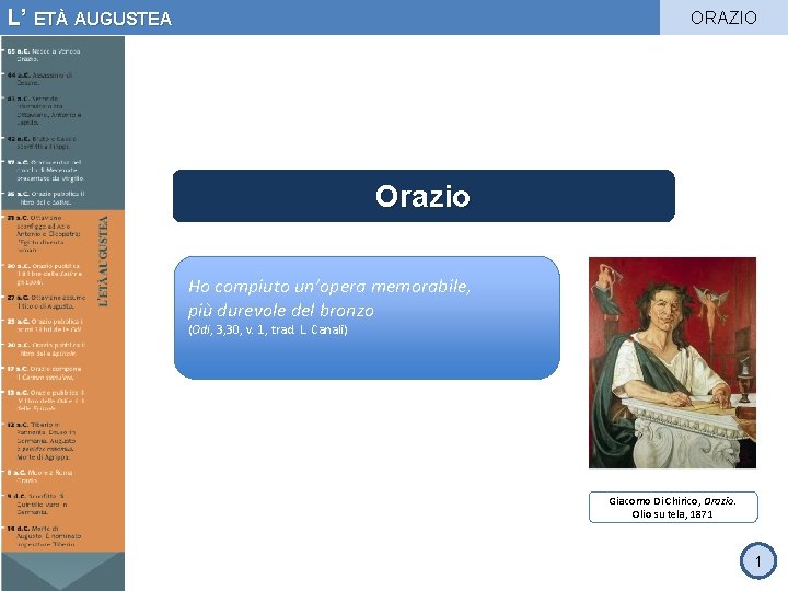 L ET AUGUSTEA ORAZIO Orazio Ho compiuto unopera