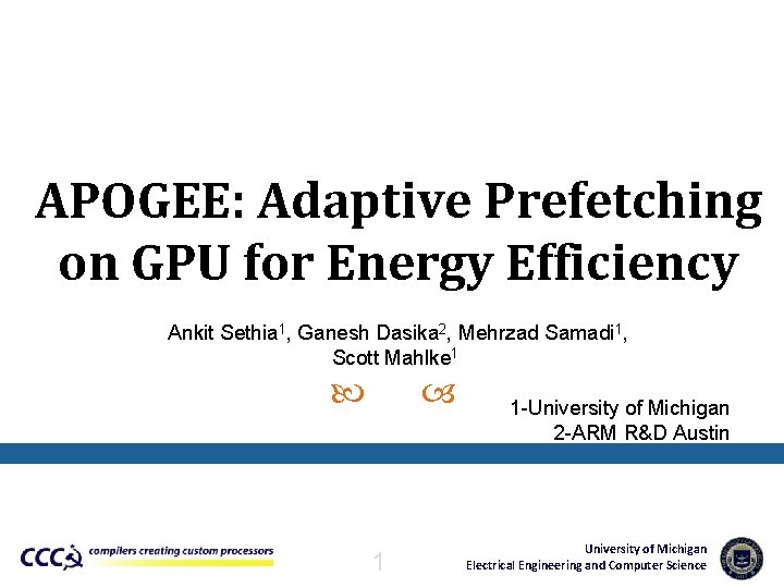 APOGEE Adaptive Prefetching on GPU for Energy Efficiency
