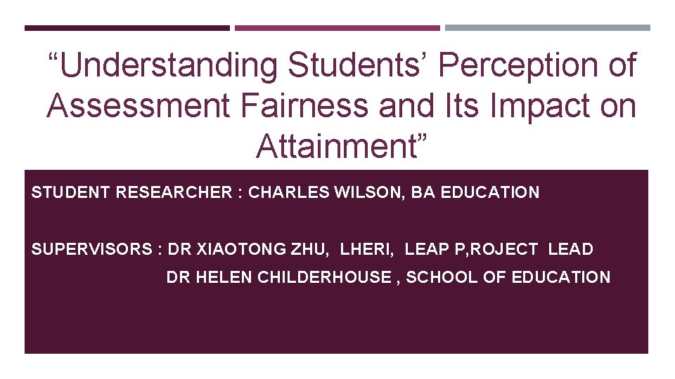 Understanding Students Perception of Assessment Fairness and Its