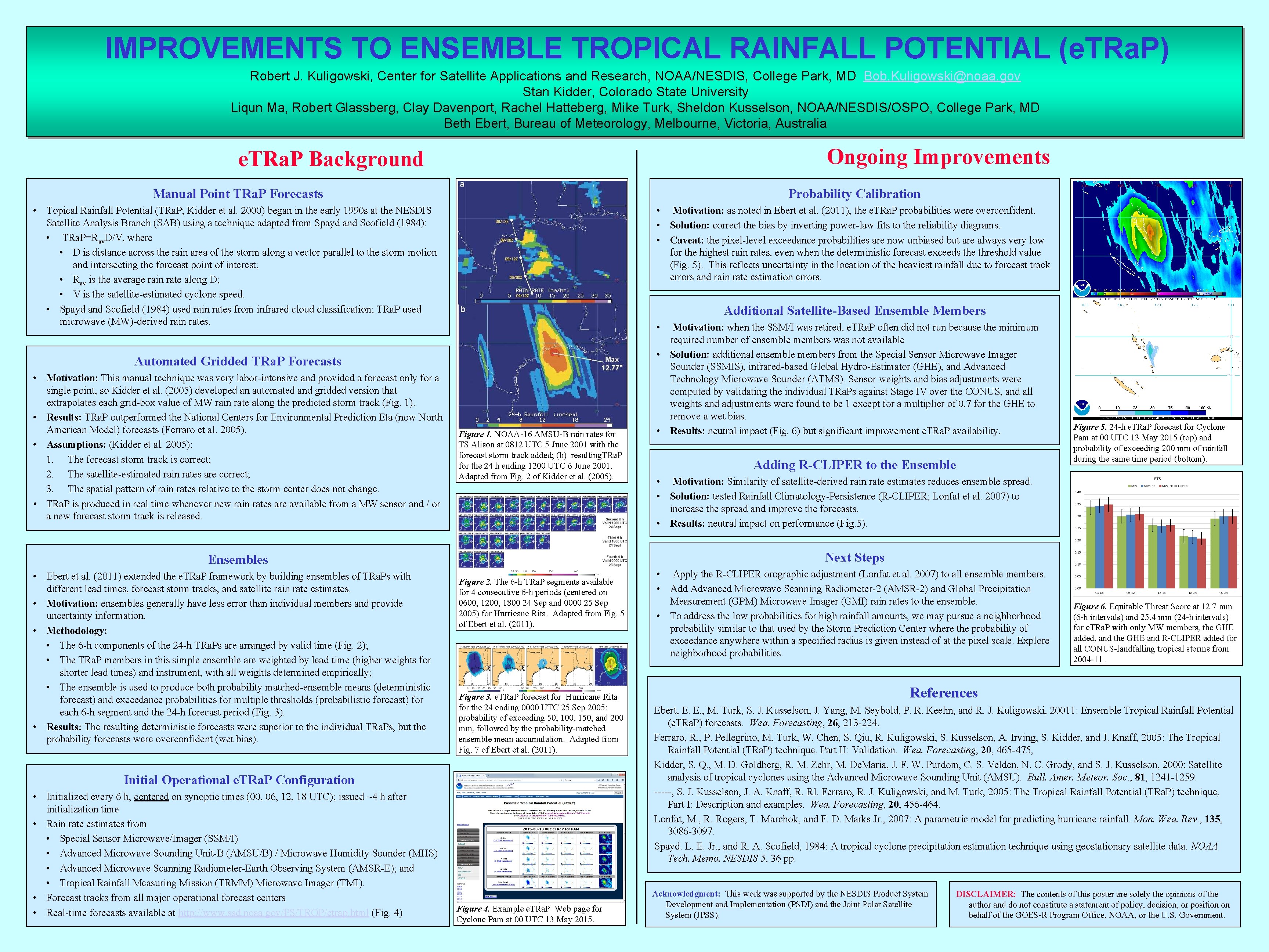 IMPROVEMENTS TO ENSEMBLE TROPICAL RAINFALL POTENTIAL e TRa