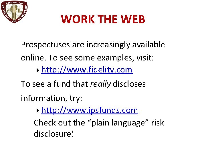 CHAPTER 4 FUNDAMENTALS OF INVESTMENT MANAGEMENT Zoubida SAMLAL