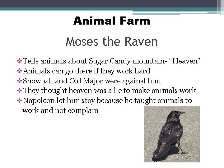 Introduction to Animal Farm Comparison of characters to