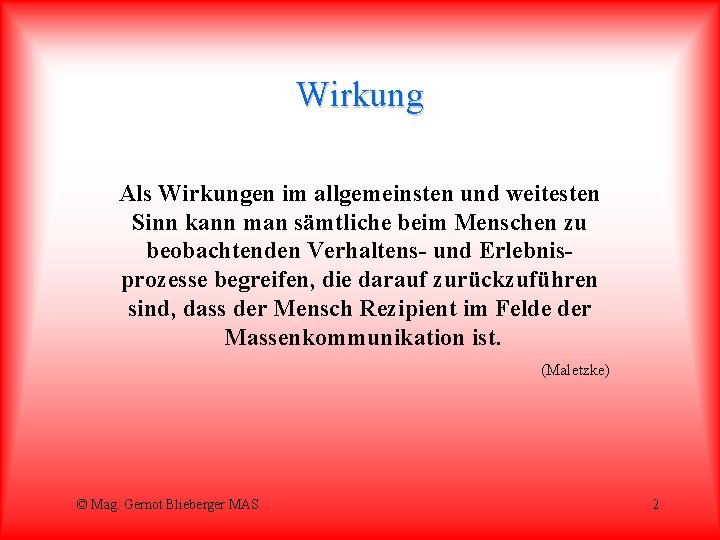 Wirkung der Medien und Gewalt Wie beeinflussen die