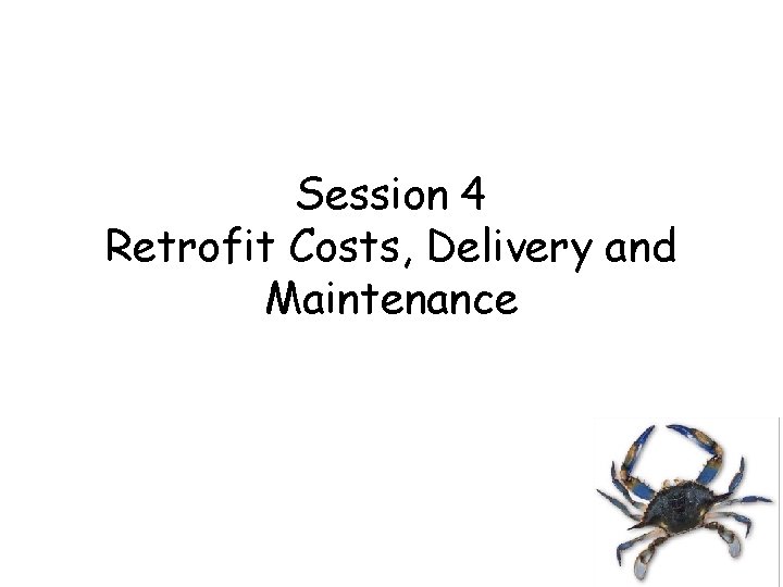 Session 4 Retrofit Costs Delivery and Maintenance Session