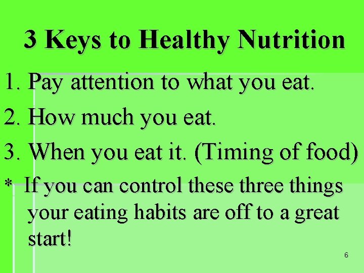 Nutrition Your Health 1 Bell Ringer 1 Watch