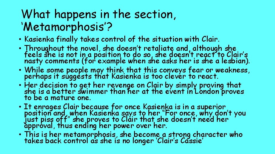 The Weight of Water Key Moments Learning Outcomes