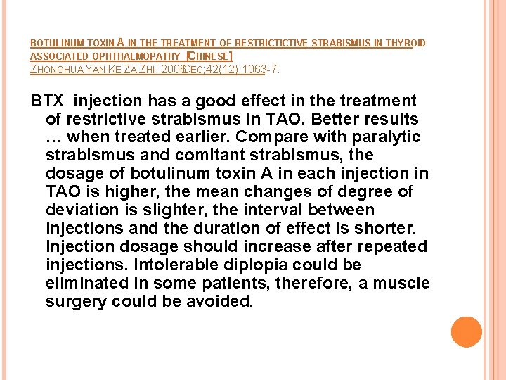 BOTOX IN THYROID EYE DISEASE Lionel Kowal Australia