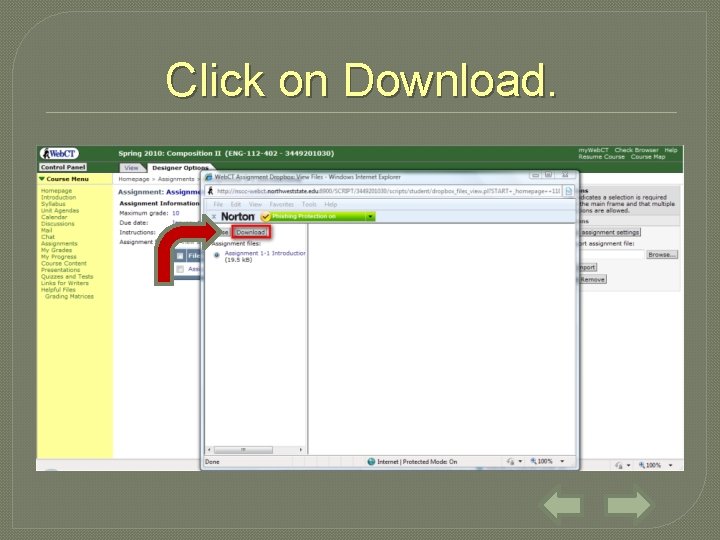 Title Opening a Web CT Assignment File Unit