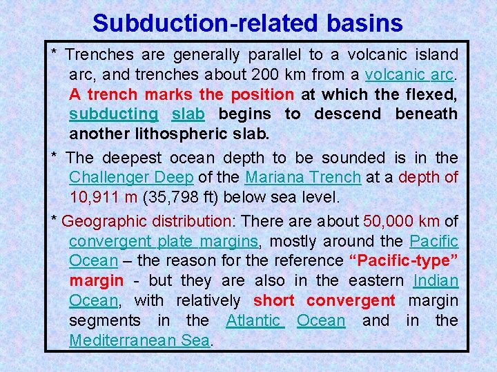 Geology Department Sedimentary Basins Subductionrelated basins ...
