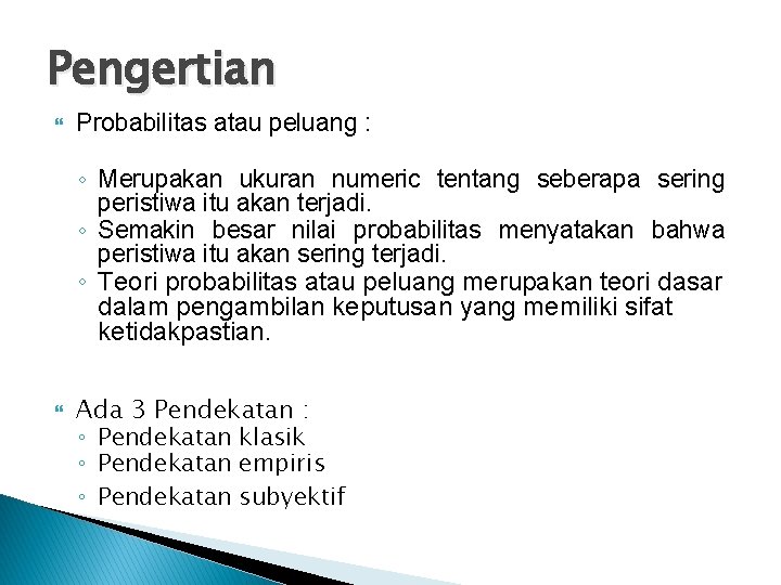 Konsep Probabilitas Materi Pengertian probabilitas percobaan ruang sample