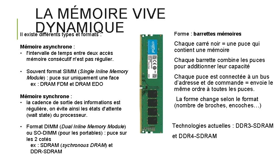 LA MMOIRE VIVE MMOIRE VIVE VS MMOIRE MORTE