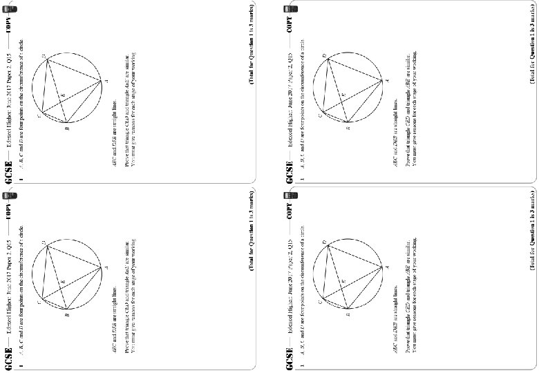 Circle Theorems Mixed Higher GCSE Questions These questions