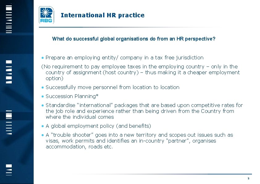 RBG Group International Human Resources International Human Resources