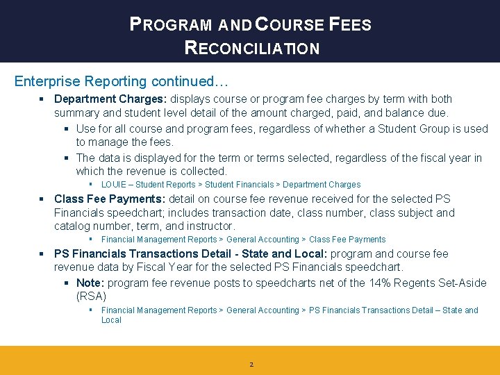 PROGRAM AND COURSE FEES RESOURCES AND MONITORING WebsitesPolicies