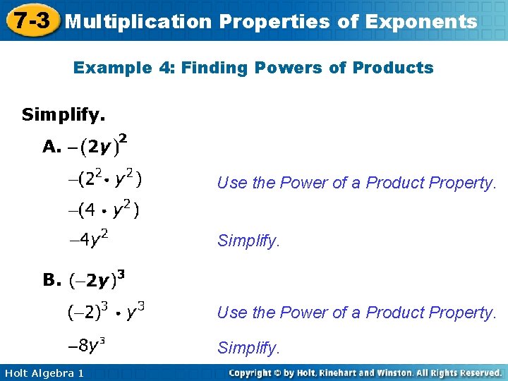 Multiplication Properties 7 3 Multiplication Properties Of Exponents