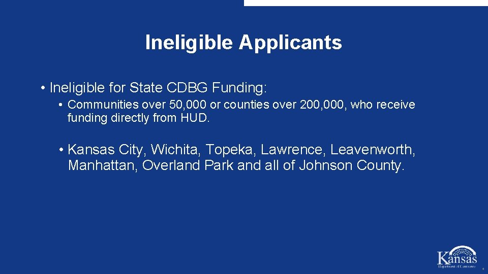 2022 CDBG General Application Guidelines Kansas Department of
