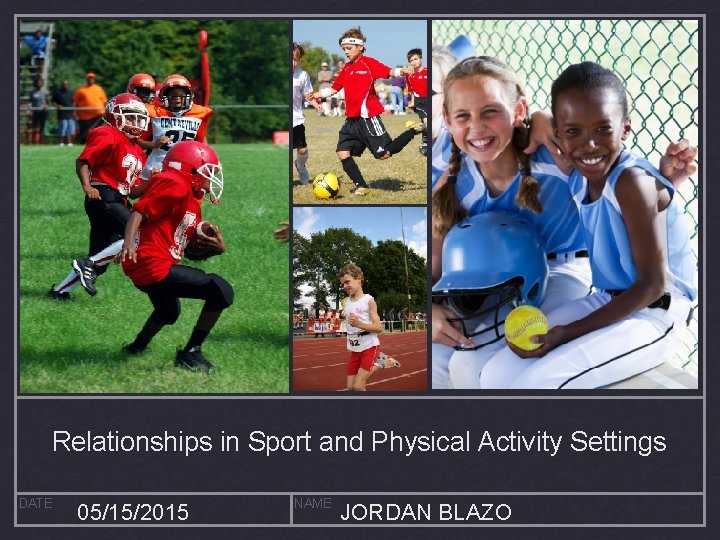 Relationships in Sport and Physical Activity Settings DATE