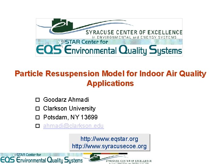 Particle Resuspension Model for Indoor Air Quality Applications