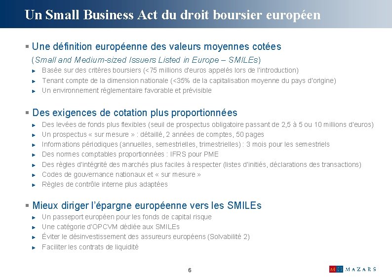 EIFR Paris 15 juin 2010 Un Small Business