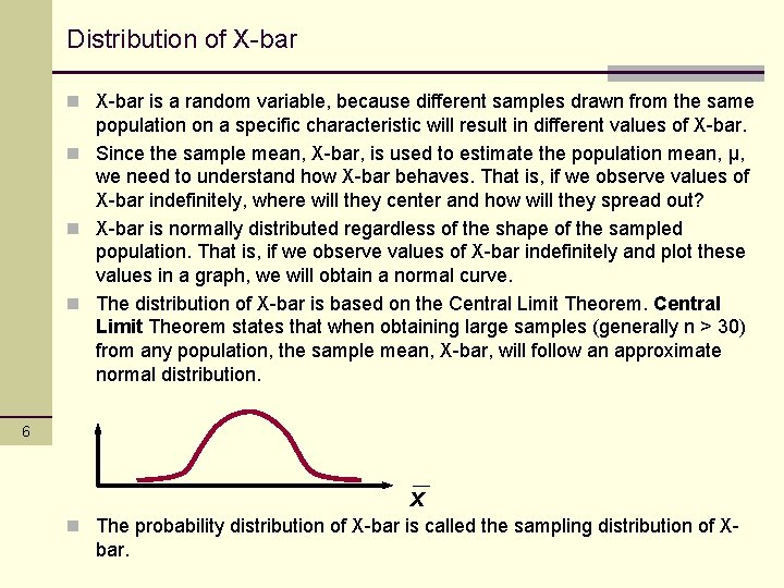 Chapter 7 Statistical Inference and Sampling Normal Curve