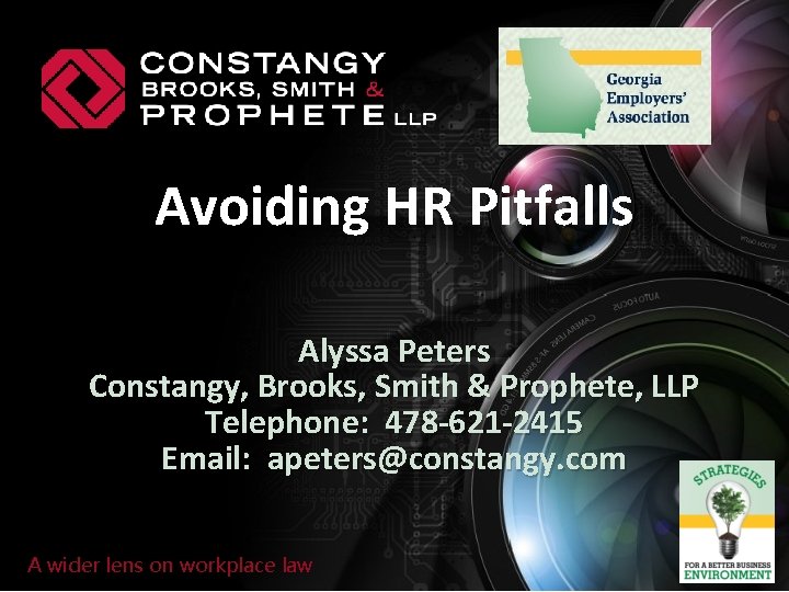 Avoiding HR Pitfalls Alyssa Peters Constangy Brooks Smith