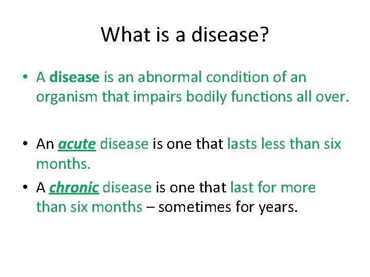 Diseases and their causes Introduction and Viral Diseases