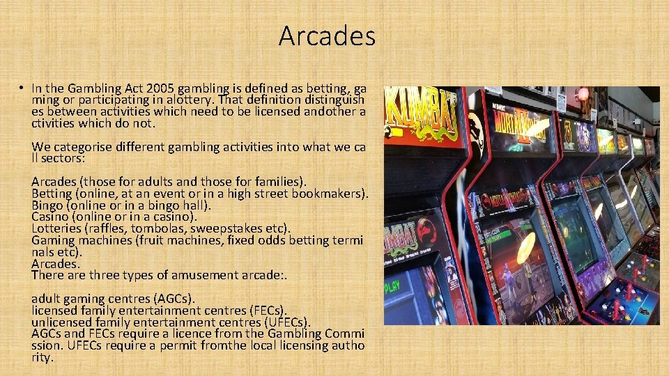 What is gambling Arcades In the Gambling Act