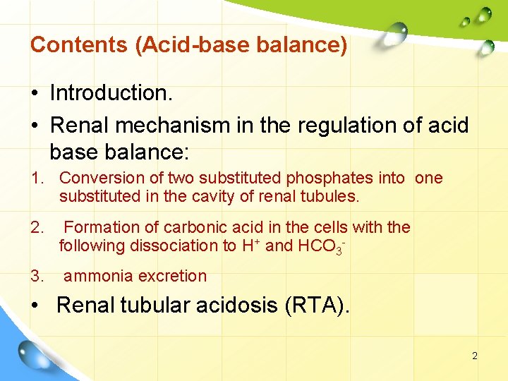 Urogenital module Biochemical aspects of kidney function Acidbase