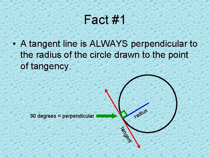 Tangents to Circles Theorem Two chords are congruent