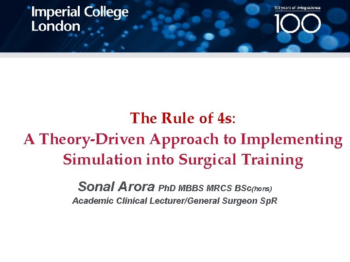 The Rule of 4 s A TheoryDriven Approach