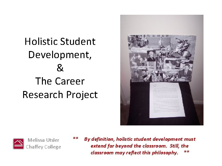 Holistic Student Development The Career Research Project Melissa