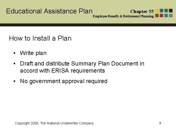 Educational Assistance Plan Chapter 55 Employee Benefit Retirement