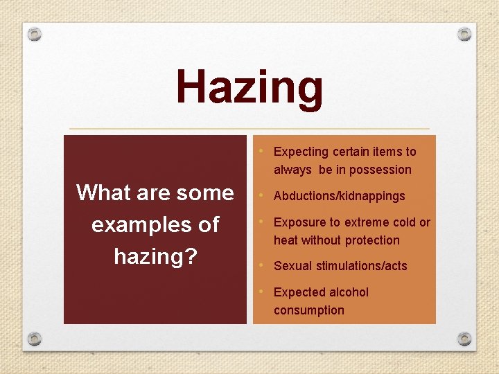 Tier I Student Organization Risk Management Training Center