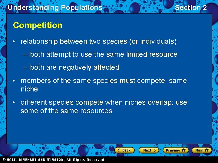 Understanding Populations Section 2 Objectives Explain the difference