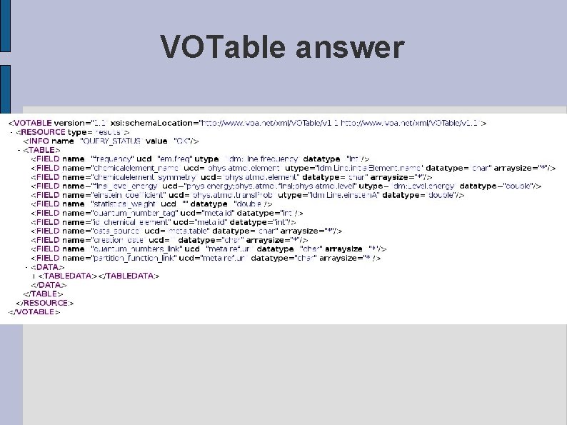 DALIA interface and Basecol DB Link between the