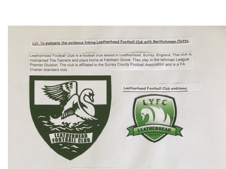Lesson 2 Local History Why is Leatherhead football