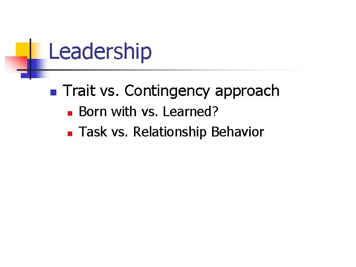 Kay 235 Introduction to Management Lecture 8 Subject